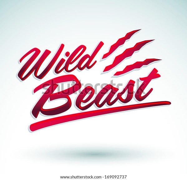 Wild Beast Vector Lettering Icon Design Stock Vector (Royalty Free ...
