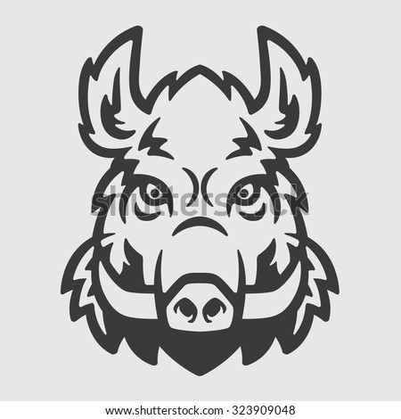 Wild Boar Head Logo Mascot Emblem Stock Vector (Royalty Free) 323909048 ...