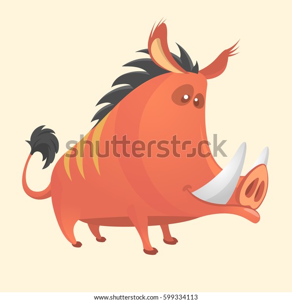 Wild Boar Wild Pig Cartoon Vector Stock Vector (Royalty Free) 599334113 ...