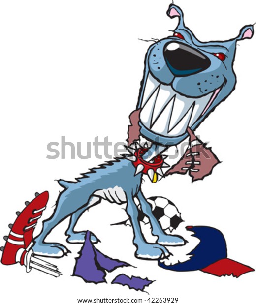 Wild Cartoon Dog Various Torn Apart Stock Vector (Royalty Free ...