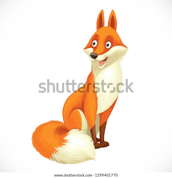 Wild Cartoon Orange Fox Going Forward Stock Vector (Royalty Free ...