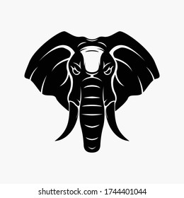 Elephant Front Face Vector On White: เวกเตอร์สต็อก (ปลอดค่าลิขสิทธิ์ ...