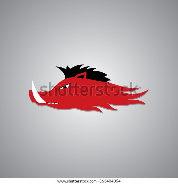 Wild Fire Hog Head Mascot Sport Stock Vector (Royalty Free) 563404054 ...