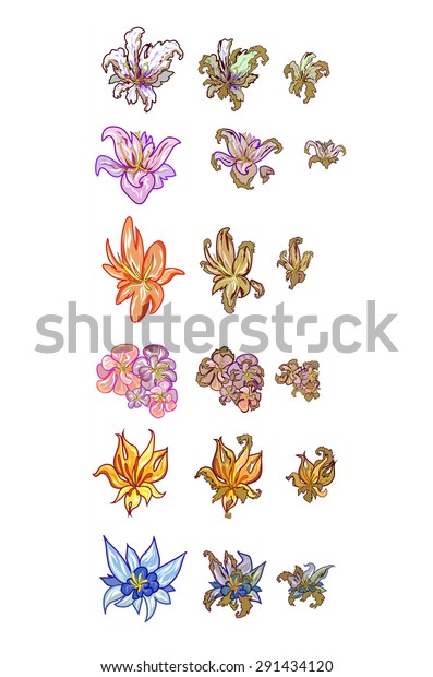 Wild Flowers Animation Withering Vector Stock Vector (Royalty Free ...