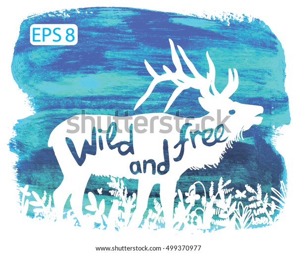 Wild Free Drawing By Hand Watercolor Stock Vector (Royalty Free ...