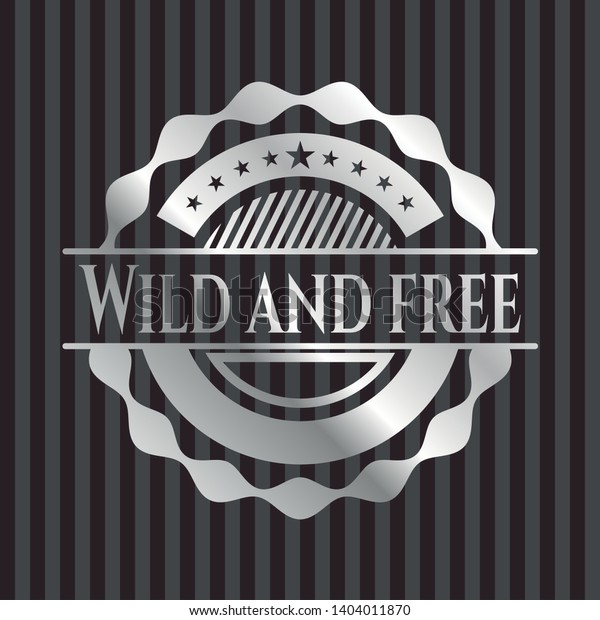 Wild Free Silvery Emblem Vector Illustration Stock Vector Royalty Free