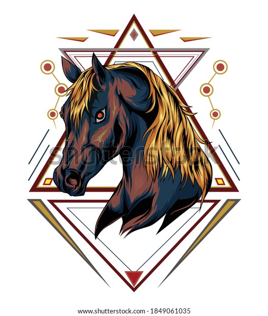 Wild Horse Illustration Design Vector Horse Stock Vector (Royalty Free ...