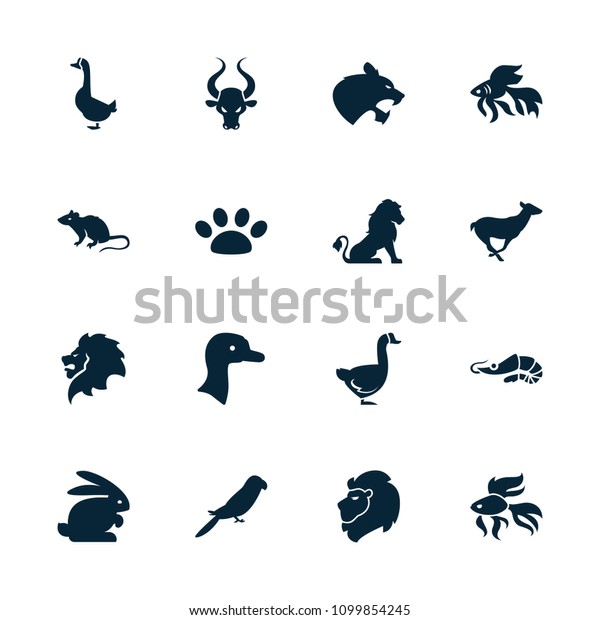 Wild Icon Collection 16 Wild Filled Stock Vector (Royalty Free) 1099854245