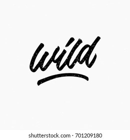 Wild Logo Ink Hand Lettering Modern Stock Vector (Royalty Free) 701209180