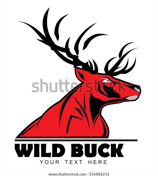 Wild Red Buck Symbolizing Power Protection Stock Vector (Royalty Free ...
