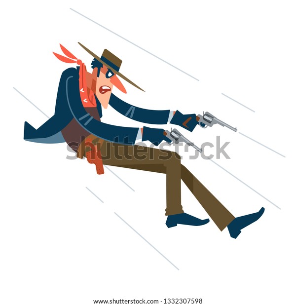 Wild West Cowboy Shootout Vector Flat Stock Vector (Royalty Free ...