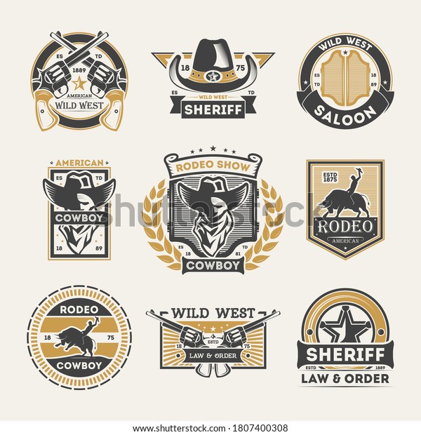Wild West Logo Vector Vintage American Stock Vector (Royalty Free ...