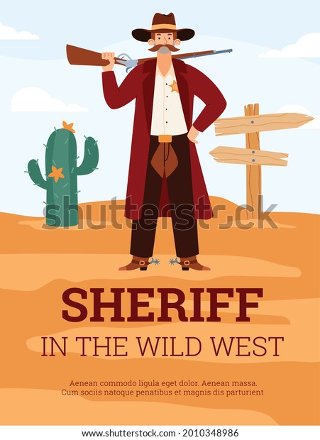 Wild West Poster Template Sheriff Cowboys Stock Vector (Royalty Free ...