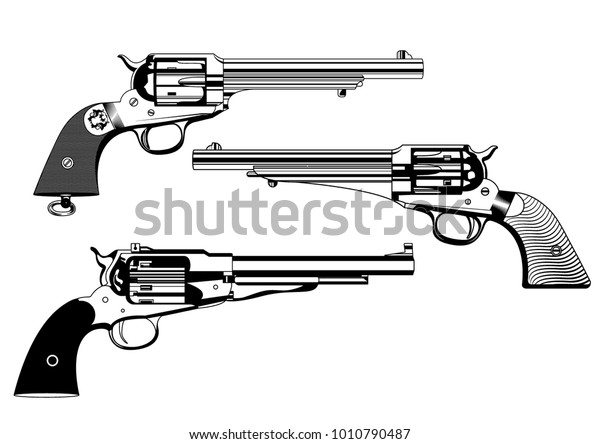 Wild West Revolvers Stock Vector (Royalty Free) 1010790487 | Shutterstock