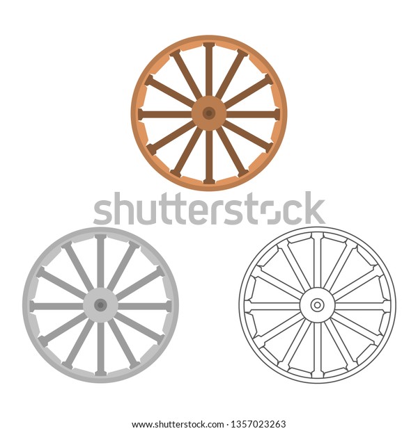 Wild West Wheel Vector Icon Stock Vector (Royalty Free) 1357023263 ...