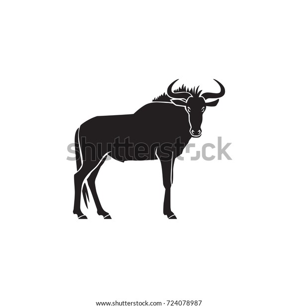 Wildebeest Logo Sign Vector Illustration On Stock Vector (Royalty Free ...