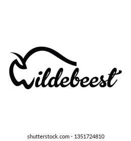 Wildebeest Typography Logo Design Stock Vector (Royalty Free ...