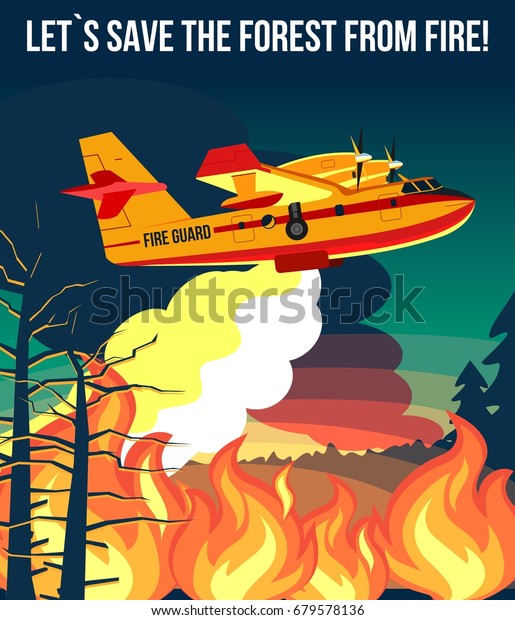 Wildfire Firefighter Plane Fire Aircraft Jet Stock Vector (Royalty Free ...