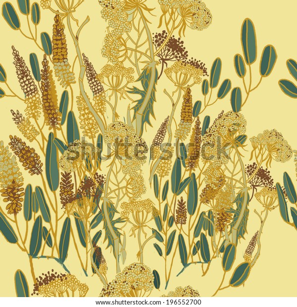Wildflower Background Seamless Vector Floral Pattern Stock Vector ...