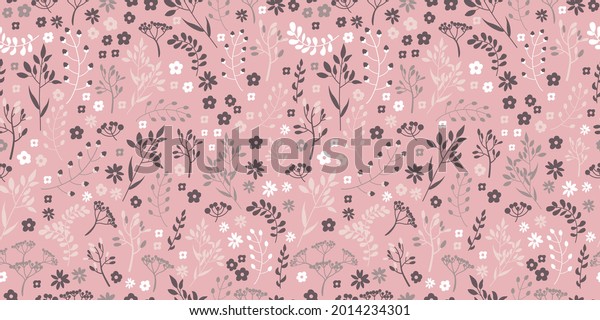 Wildflowers Pattern Pink Chocolate Design Perfect Stock Vector (Royalty ...
