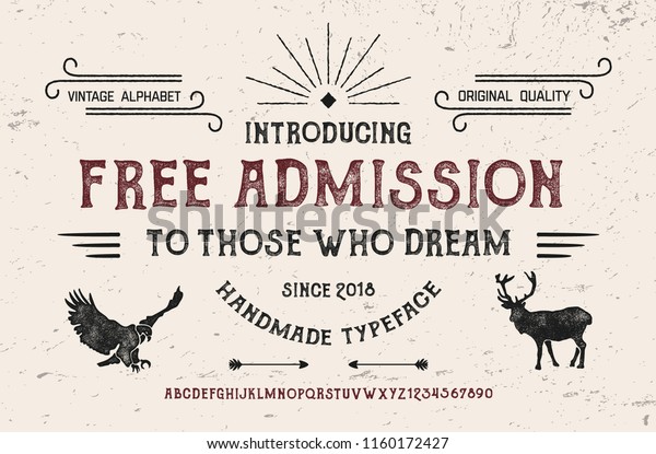 Wildlife Font Hand Made Typeface Custom Stock Vector (Royalty Free ...