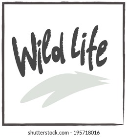Wildlife Lettering Grizzly Bear Silhouette Stock Vector (Royalty Free ...