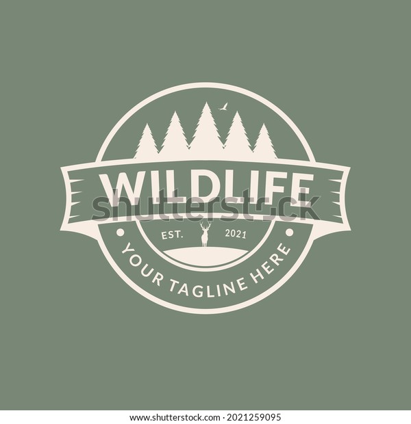 Wildlife Logo Design Circle Large Text Stock Vector (Royalty Free ...
