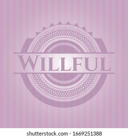 Willful Pink Emblem Vector Illustration Detailed Stock Vector (Royalty ...