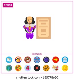 William Shakespeare Icon Stock Vector (Royalty Free) 635778620 ...