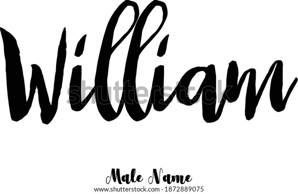 Williammale Name Bold Cursive Calligraphy Typeface Stock Vector ...