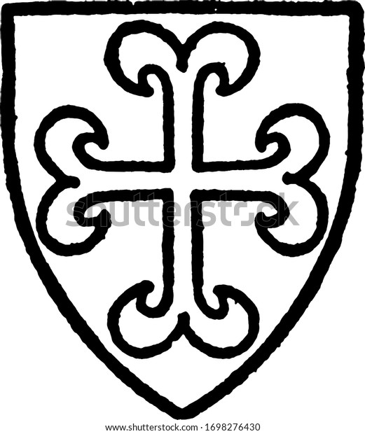 Willoughby Bore Gulles Millrind Cross Silver Stock Vector (Royalty Free ...