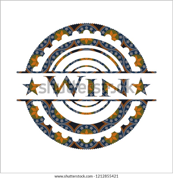 Win Arabic Style Badge Arabesque Decoration Stock Vector (Royalty Free ...