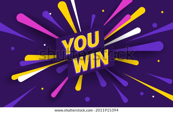 Win Celebration Illustration Rich Violet Background Stock Vector ...
