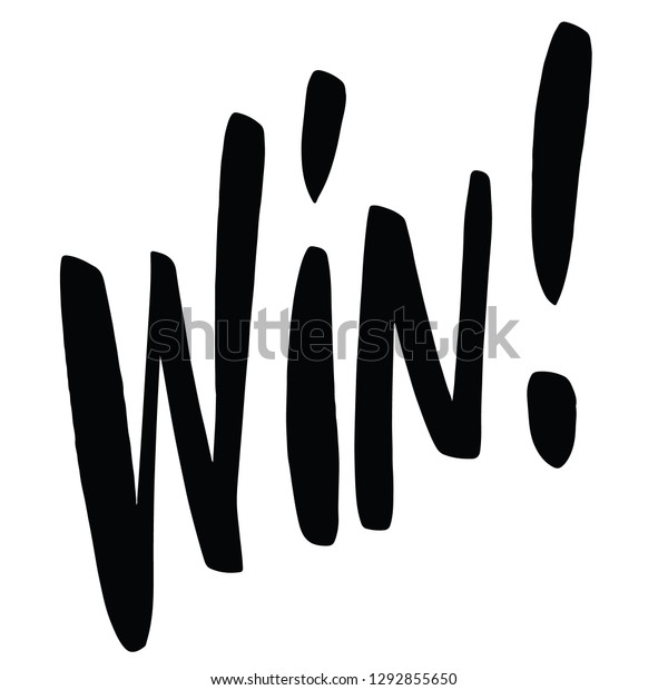 Win Lettering Banner Modern Brush Calligraphy Stock Vector (Royalty ...