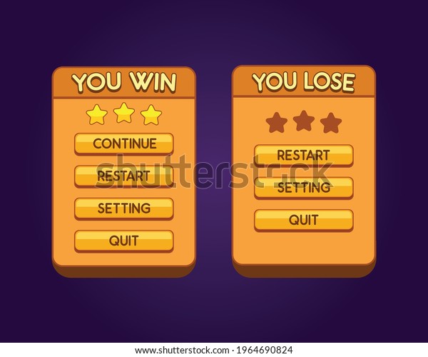Win Lose Banner Design Game Ui 库存矢量图（免版税）1964690824 | Shutterstock