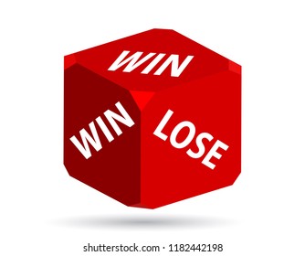 Win Lose Red Dice Stock Vector (Royalty Free) 1182442198