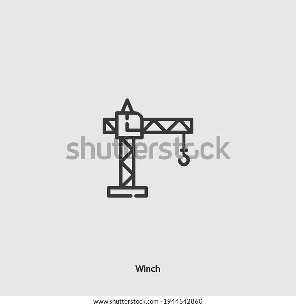 Winch Icon Vector Isolated On White Stock Vector (Royalty Free ...