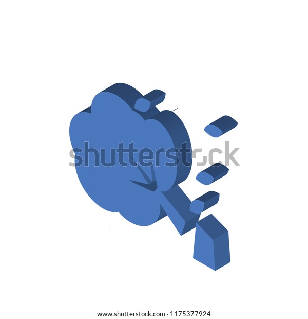 Wind Bending Tree Isometric Left Top Stock Vector (Royalty Free ...