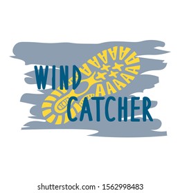 Wind Catcher Logo Icon Templates Isolated: vector de stock (libre de ...