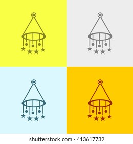 Wind Chimes Icon On Four Different Stock Vector (Royalty Free ...
