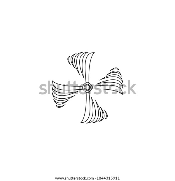 Wind Fan Logo Vektor Template Stock Vector (Royalty Free) 1844315911 ...
