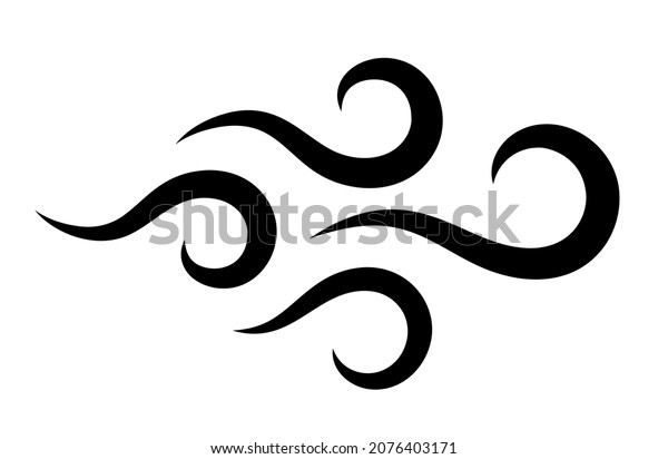 Wind Icon Air Puff Vector Symbol Stock Vector (Royalty Free) 2076403171