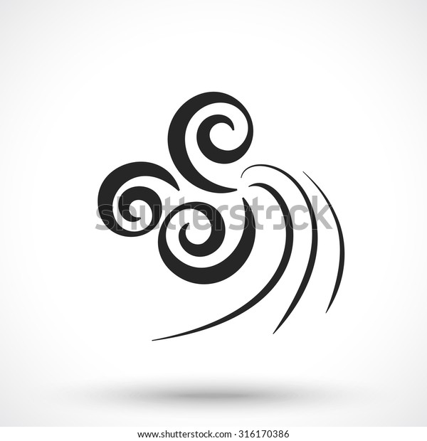 Wind Icon Isolated On White Background Stock Vector (Royalty Free ...
