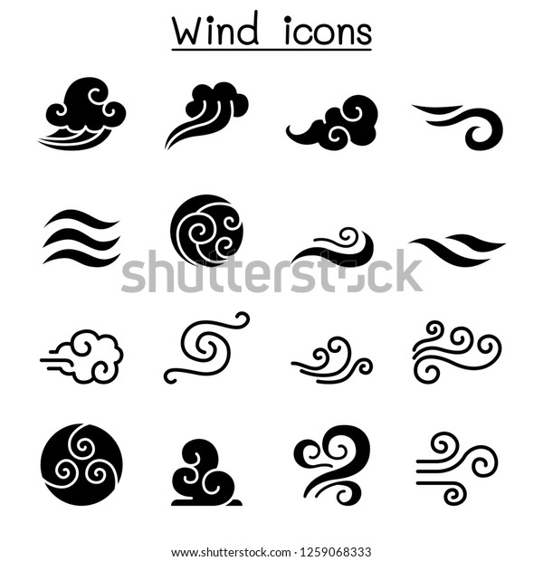 Wind Icon Set Stock Vector (Royalty Free) 1259068333