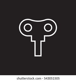 Wind Key Line Icon Outline Filled Stock Vector (Royalty Free) 553571902