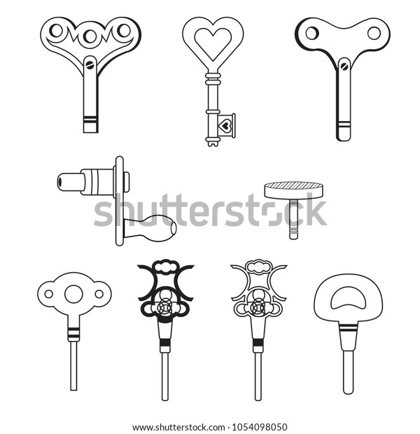 Wind Key Set Cartoon Isolated Simple Stock Vector (Royalty Free ...