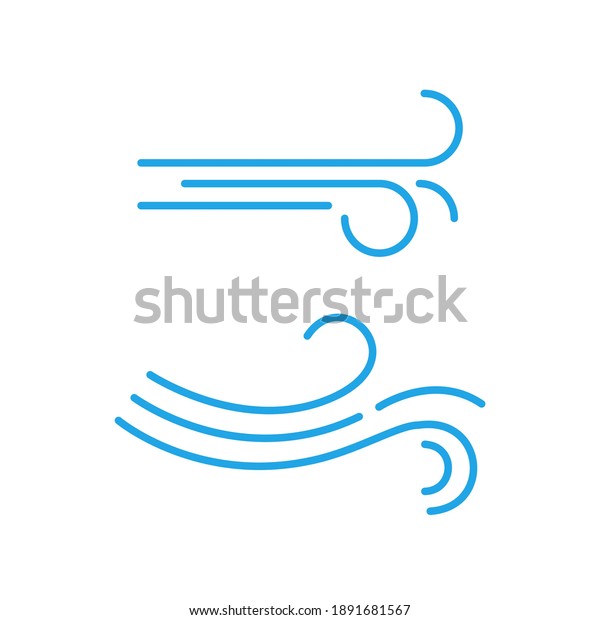Wind Line Icon Breeze Air Logo Stock Vector (Royalty Free) 1891681567
