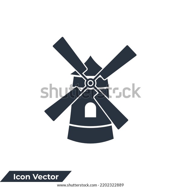 Wind Mill Building Icon Logo Vector Stock Vector (Royalty Free ...
