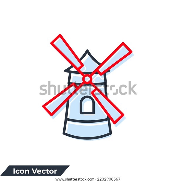 Wind Mill Building Icon Logo Vector Stock Vector (Royalty Free ...