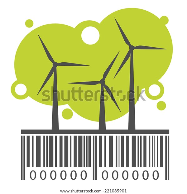 Wind Power Stations Barcode Vector Stock Vector (Royalty Free ...